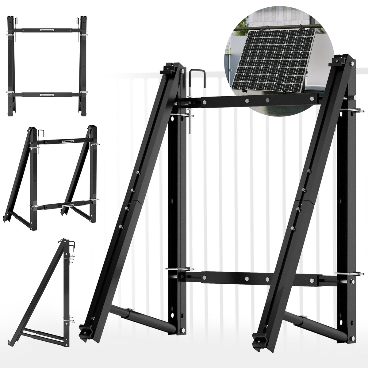 Balkonkraftwerk Halterung Schwarz Standard